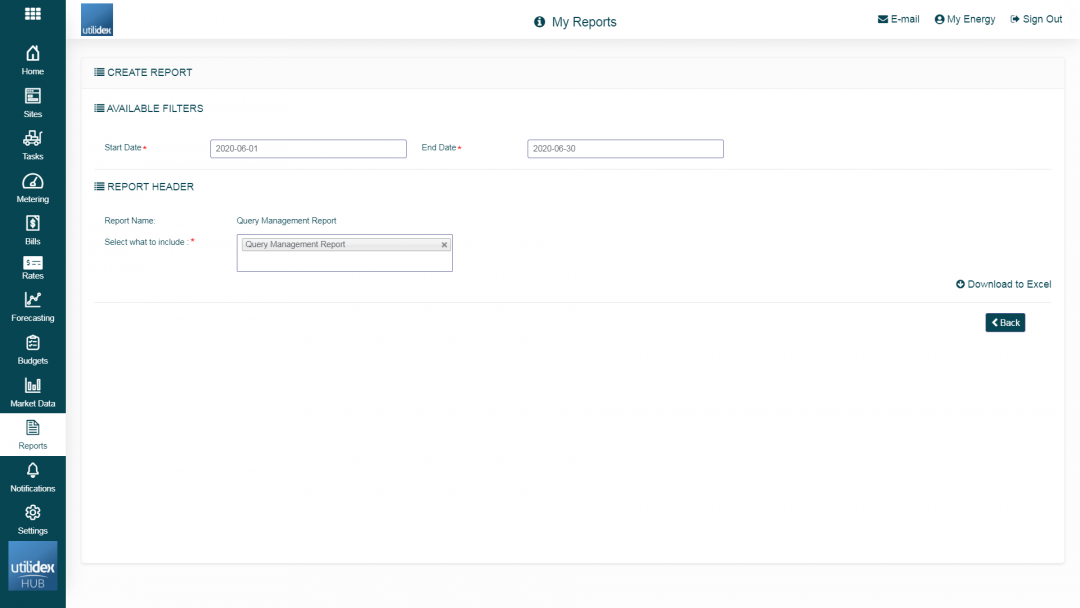 Query management report - Home