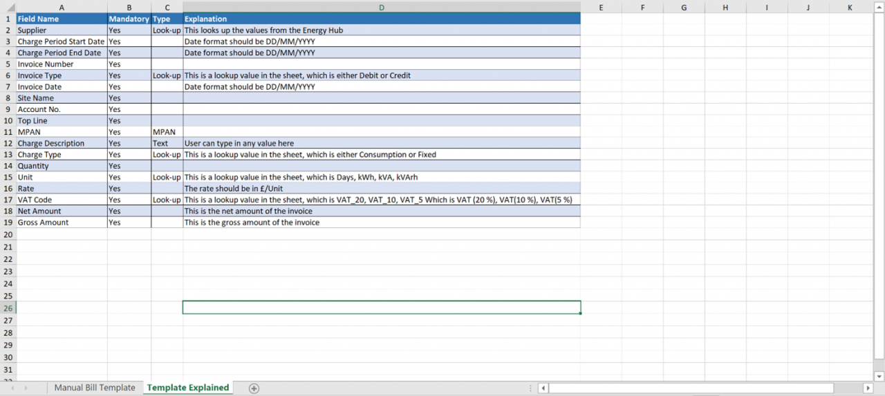 Manual Bill Entry - Home