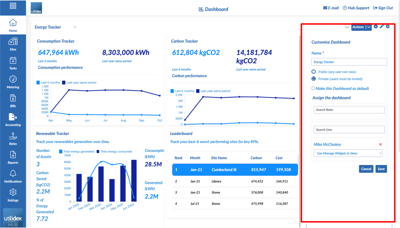 Save & Share Dashboards Internally - Home