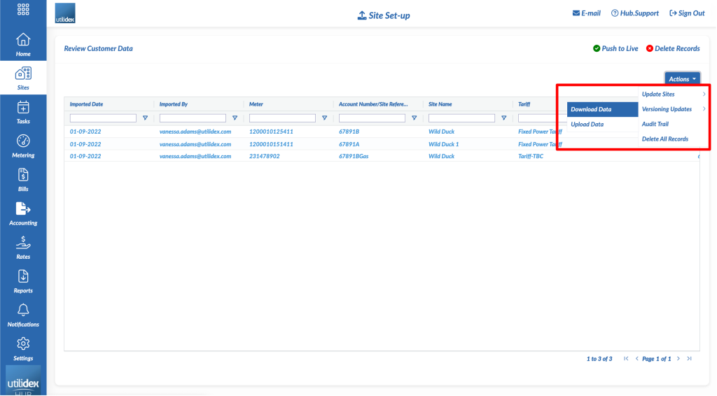 Editing suppliers and account numbers - Home